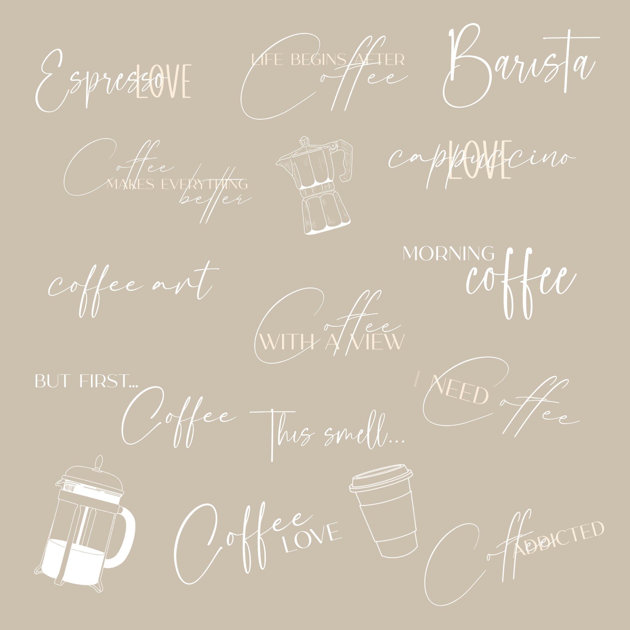 60+ Story Sticker Coffee | Barista | Black and White | Blogger ...