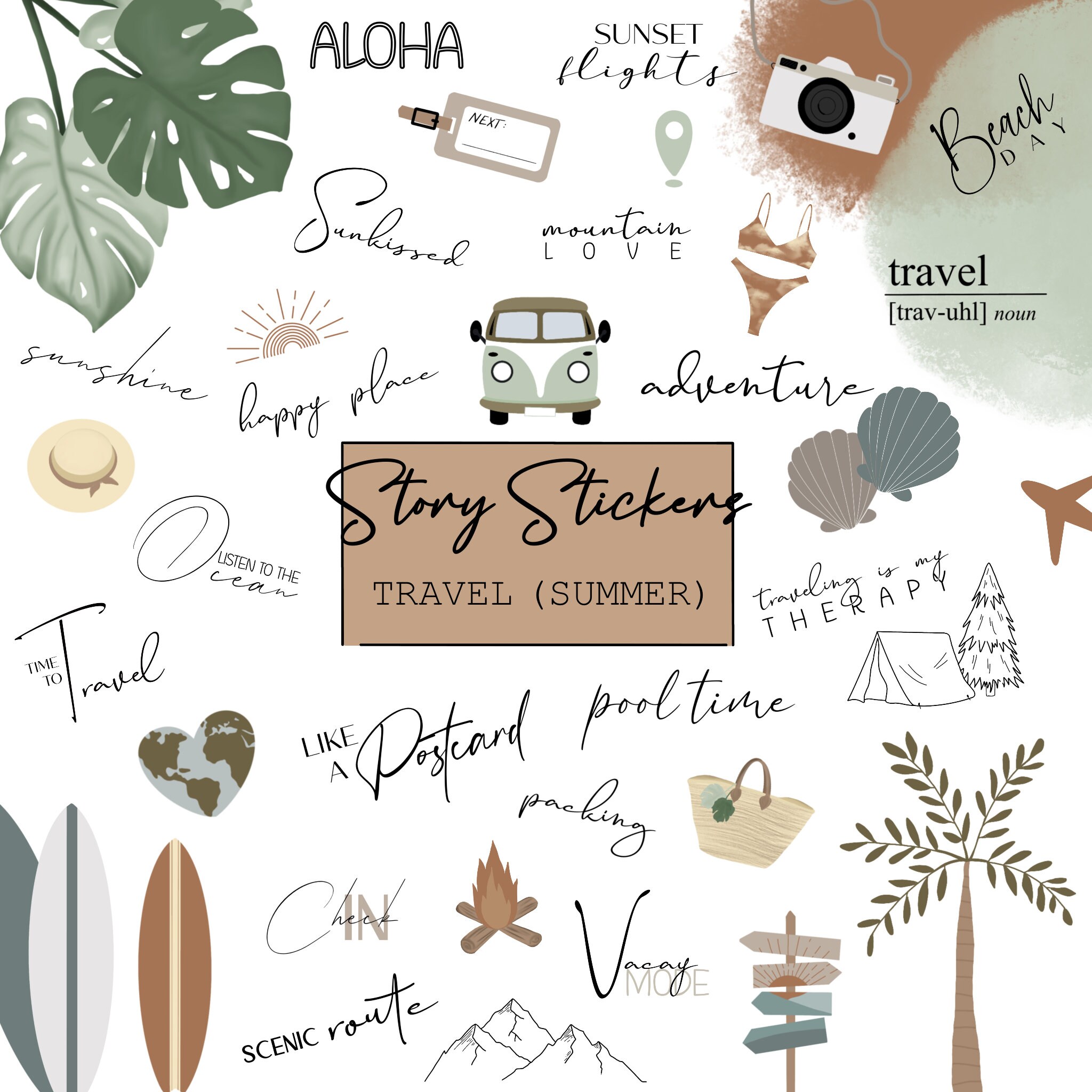 160 Story Sticker Instagram Travel Holiday Vacation - Etsy