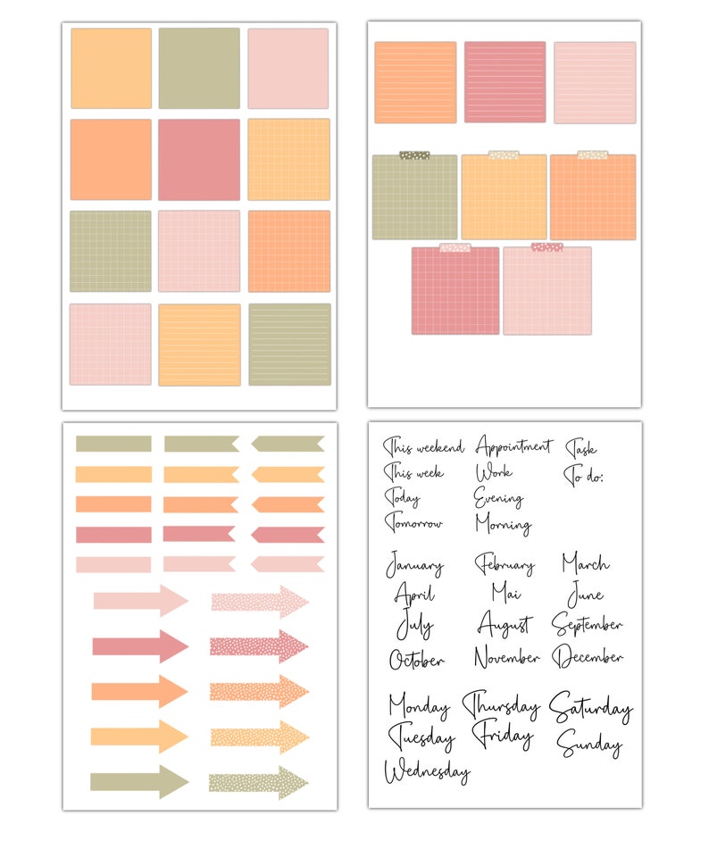 200 Digital Sticker Goodnotes Sticker Ipad Stickers PNG | Etsy