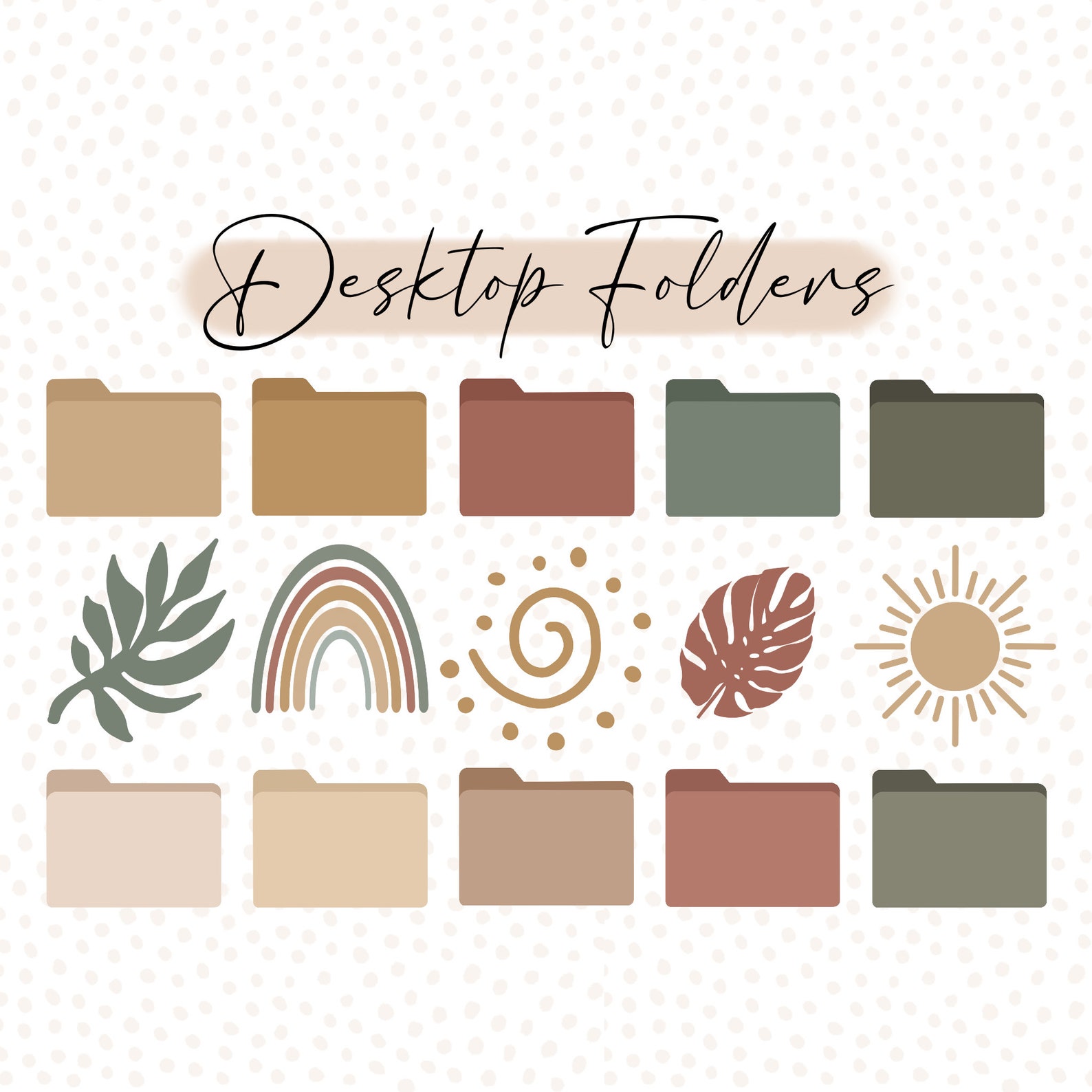 15 Desktop Folder Icons Boho | Folder Icons | Mac Icons | Folders ...