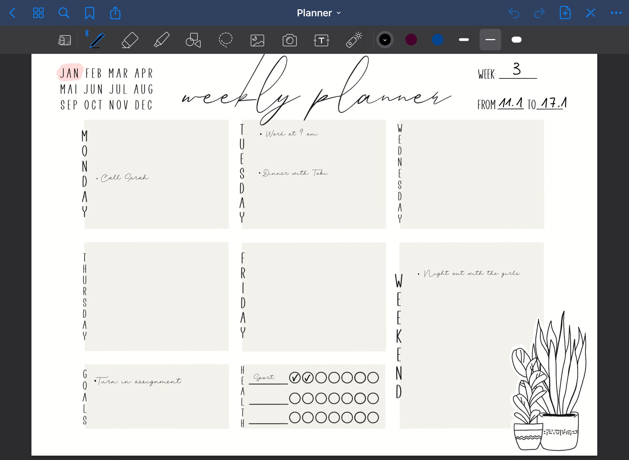 Digital Weekly Planner Beige Meal Planners A5 Digital Download Weekly ...