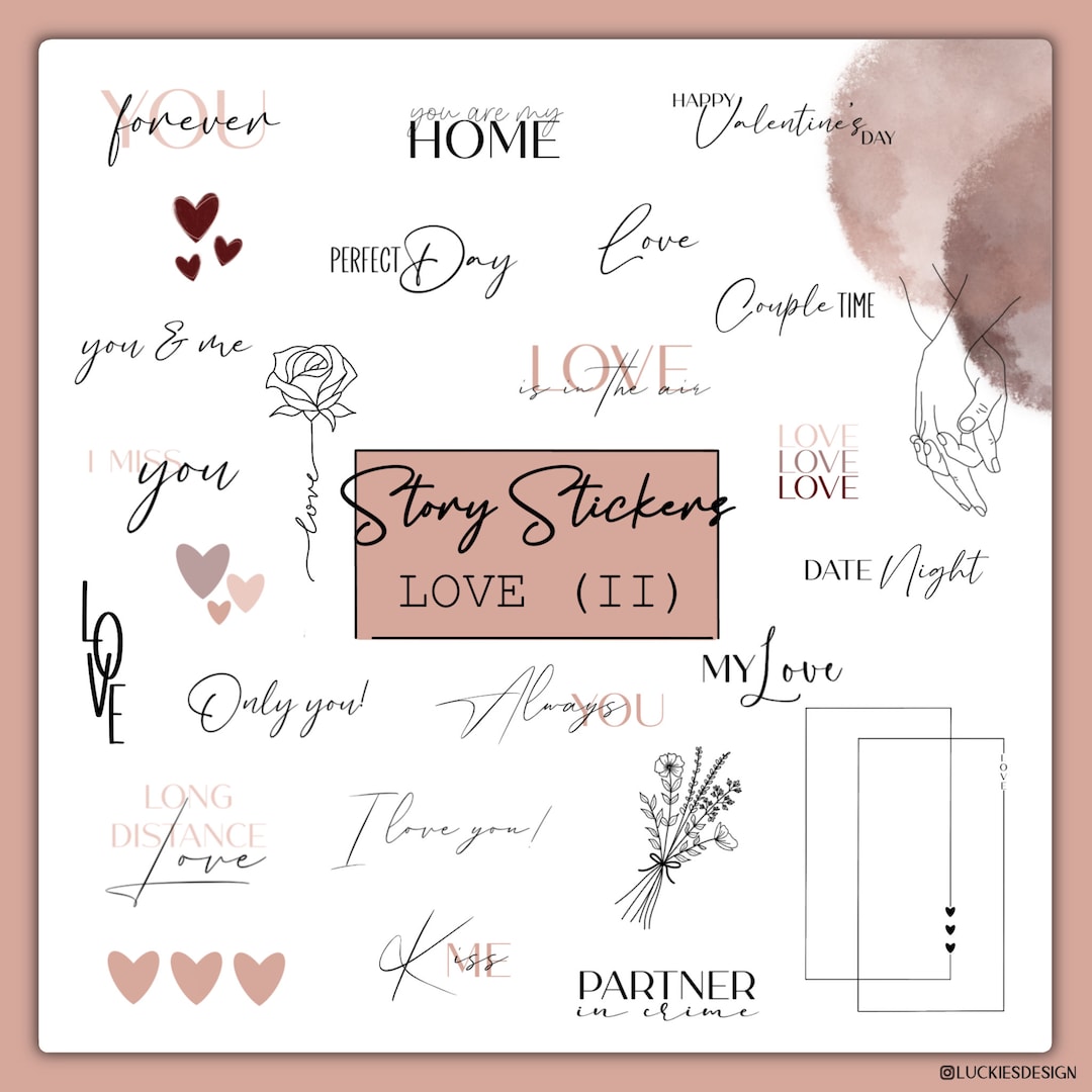 90+ Instagram Story Stickers Love | Wedding | Relationship | Digital ...