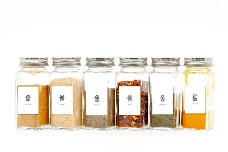 50 Spice Labels Minimalist and Modern / Pantry Organization Labels ...