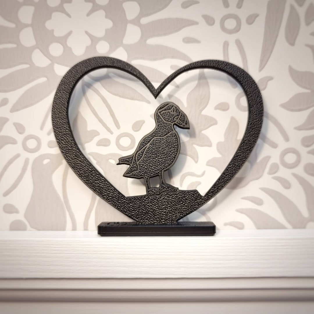Puffin Shadowheart | Silhouette Ornament Made From Recycled Plastic ...