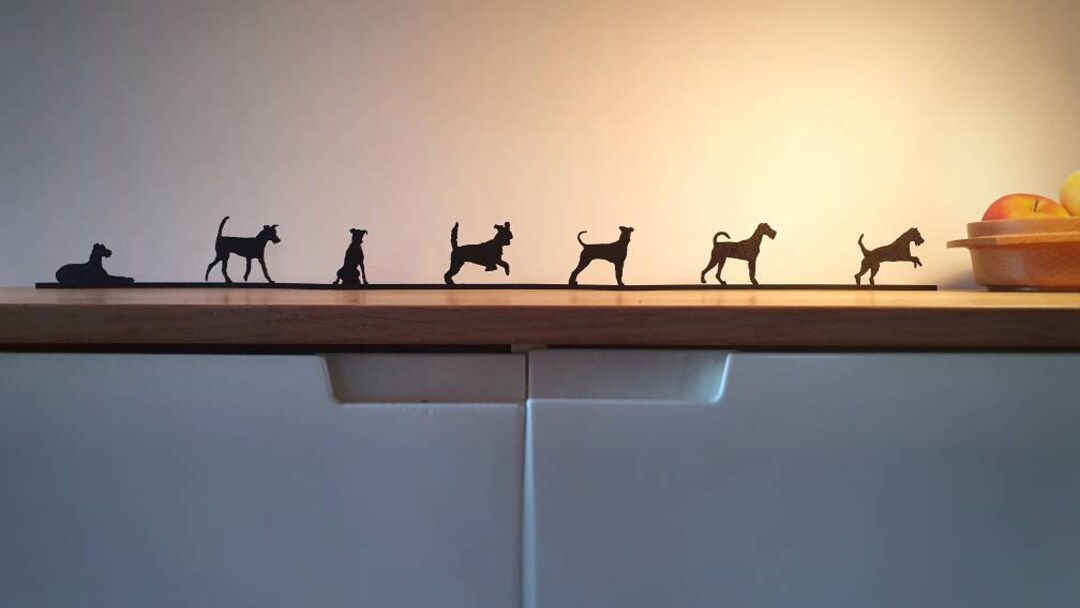 Irish Terrier (7 Pce Standard Set) | Pet Silhouette Artwork Made From ...