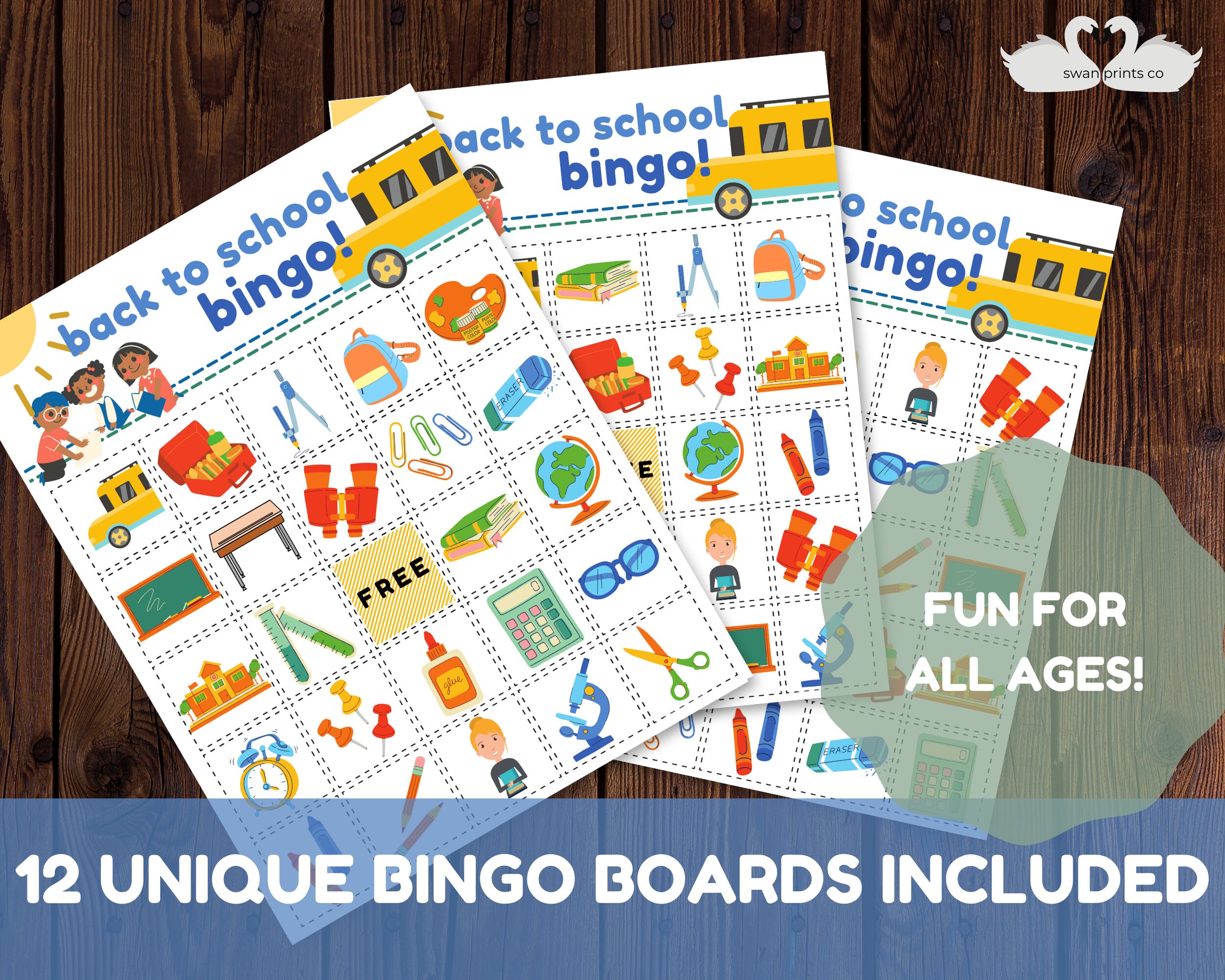 Back to School Printable Bingo Game for Kids - Instant Digital Download ...