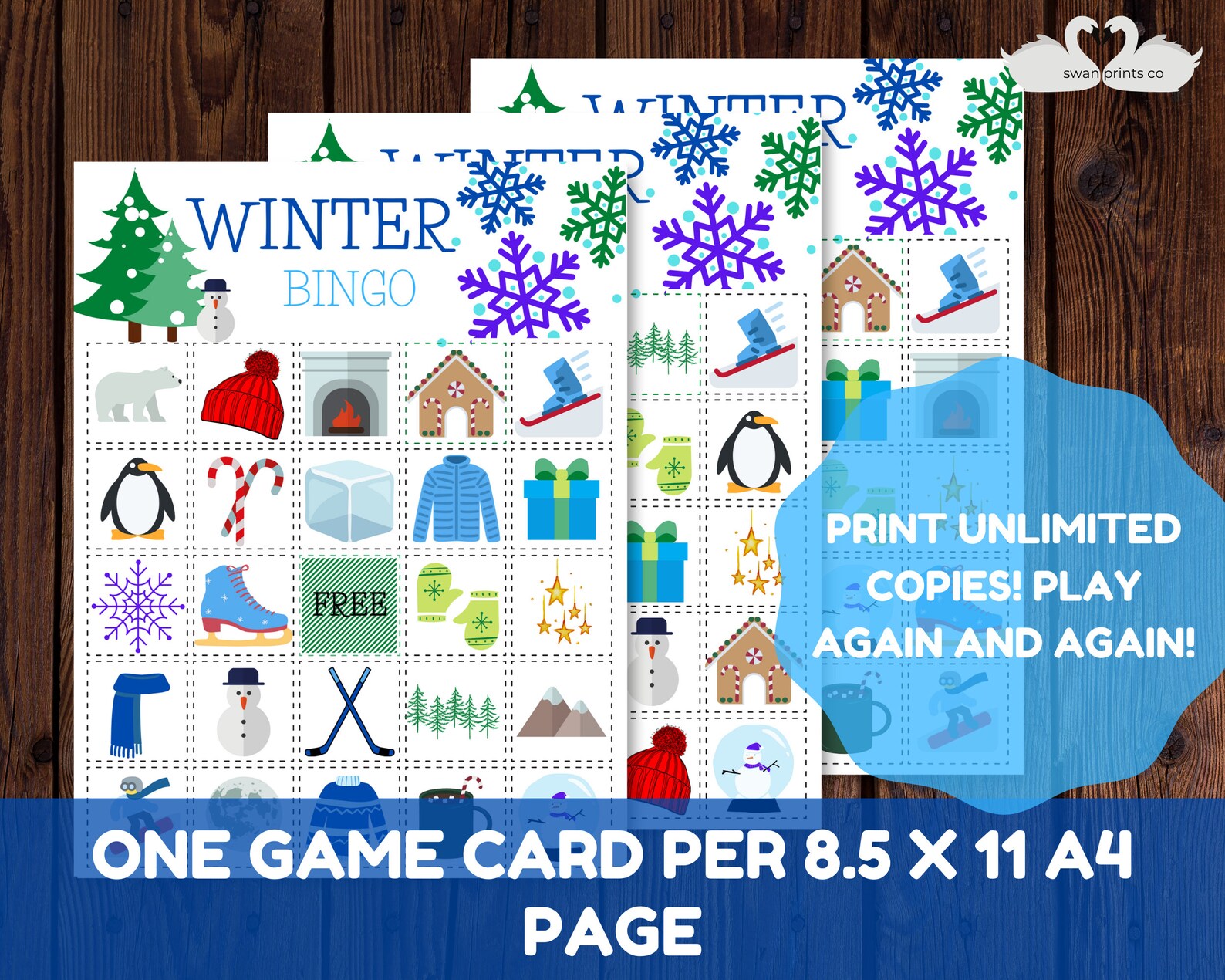 Winter Bingo - Kids Printable Winter Game - Snow Day Activity - Instant ...