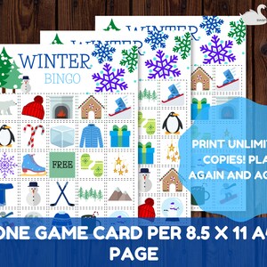 Winter Bingo - Kids Printable Winter Game - Snow Day Activity - Instant ...