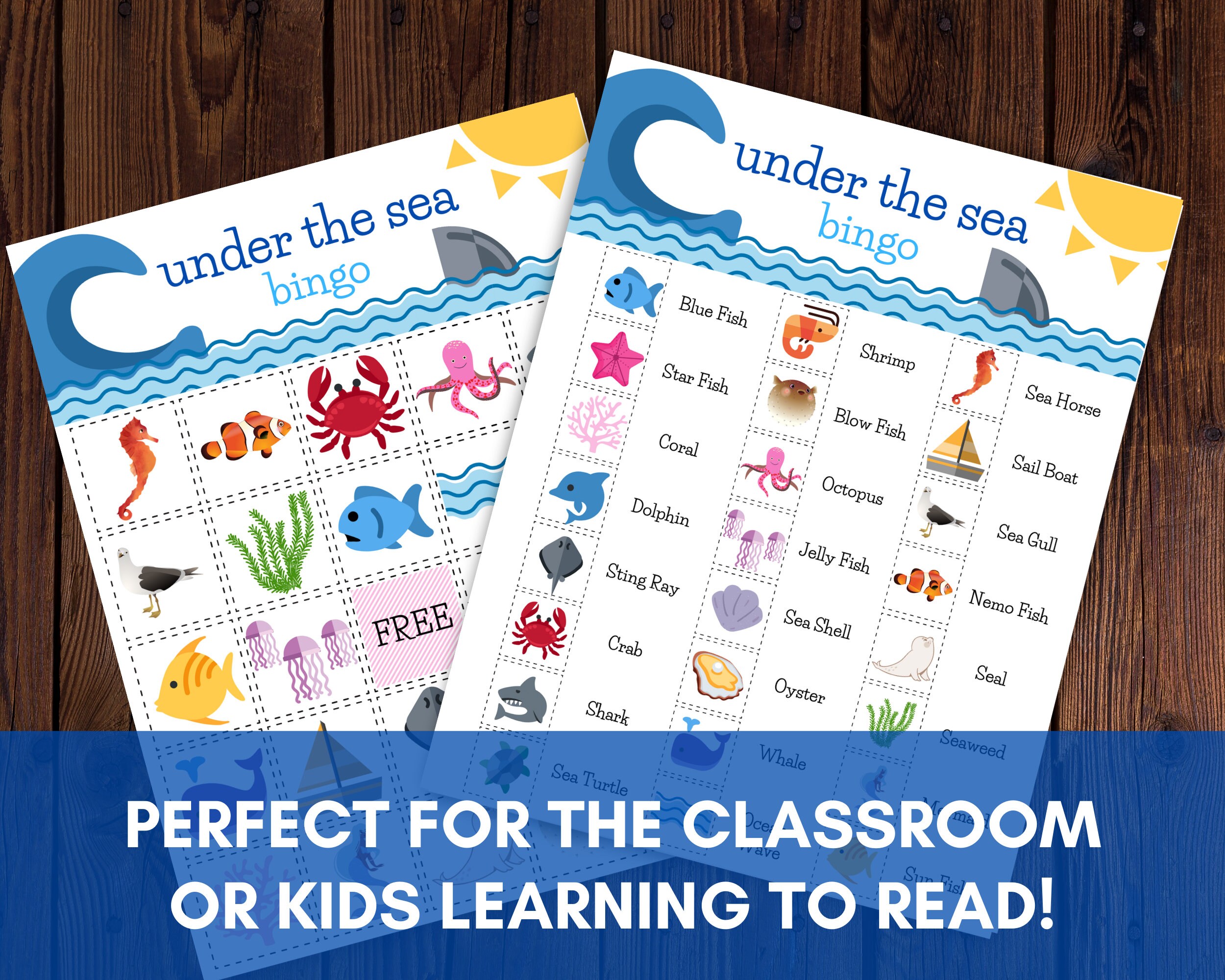 Under the Sea Bingo Ocean Bingo Kids Printable Game | Etsy