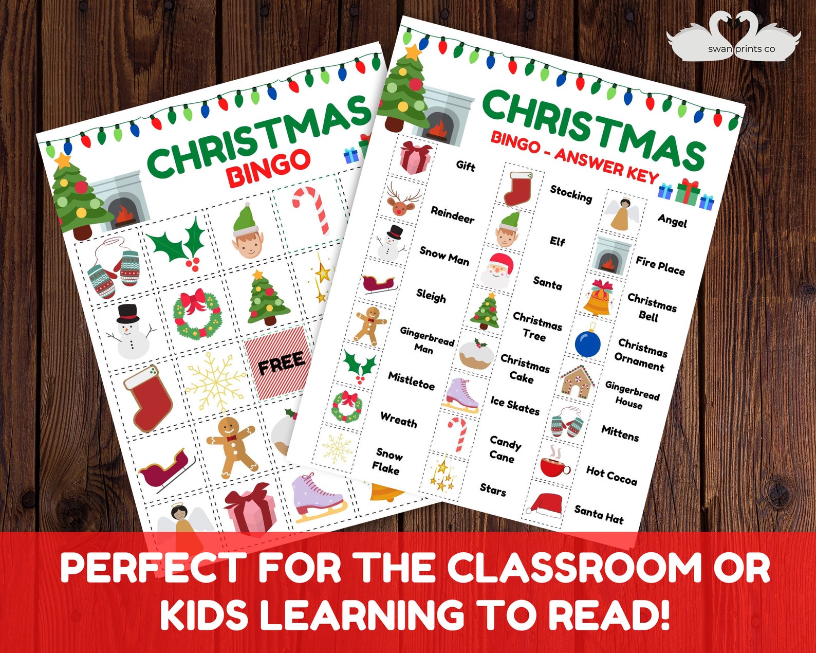 Christmas Bingo - Kids Printable Christmas Game - Family Dinner Table ...
