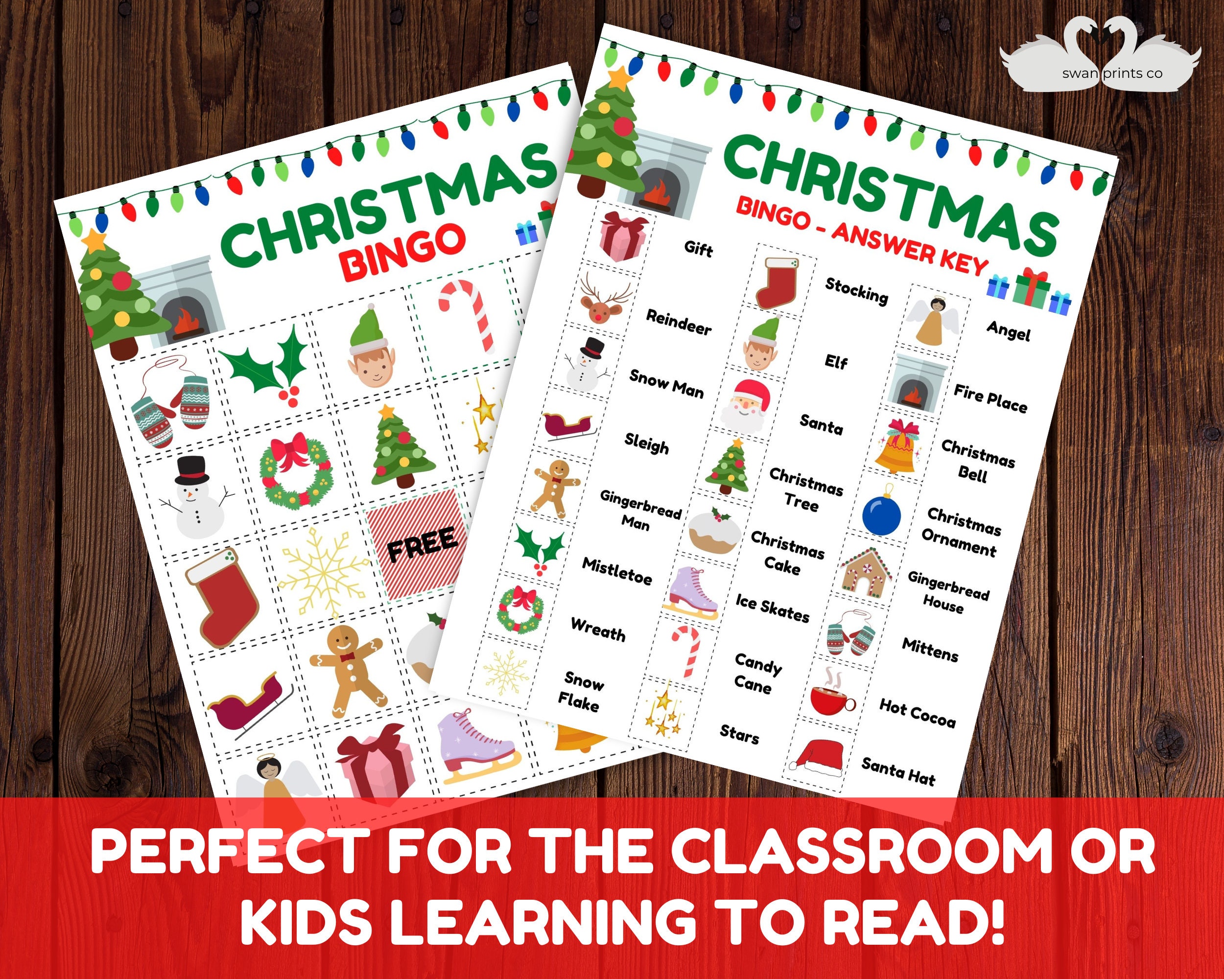 Christmas Bingo - Kids Printable Christmas Game - Family Dinner Table ...