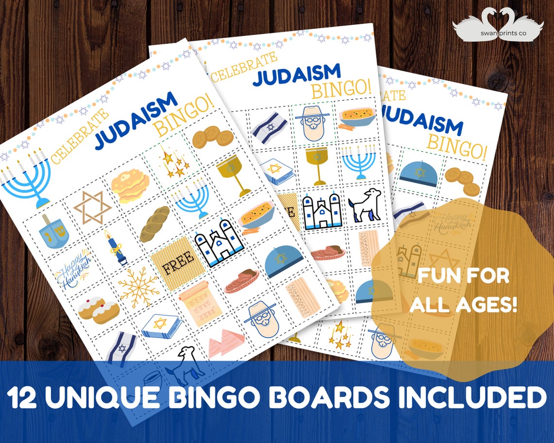 Celebrate Judaism Printable Bingo Game for Kids - Instant Digital ...