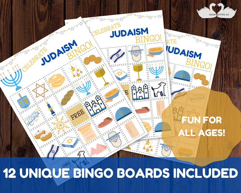 Celebrate Judaism Printable Bingo Game for Kids - Instant Digital ...
