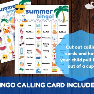Summer Bingo - Seasonal Bingo - Kids Printable Game - Classroom Bingo ...