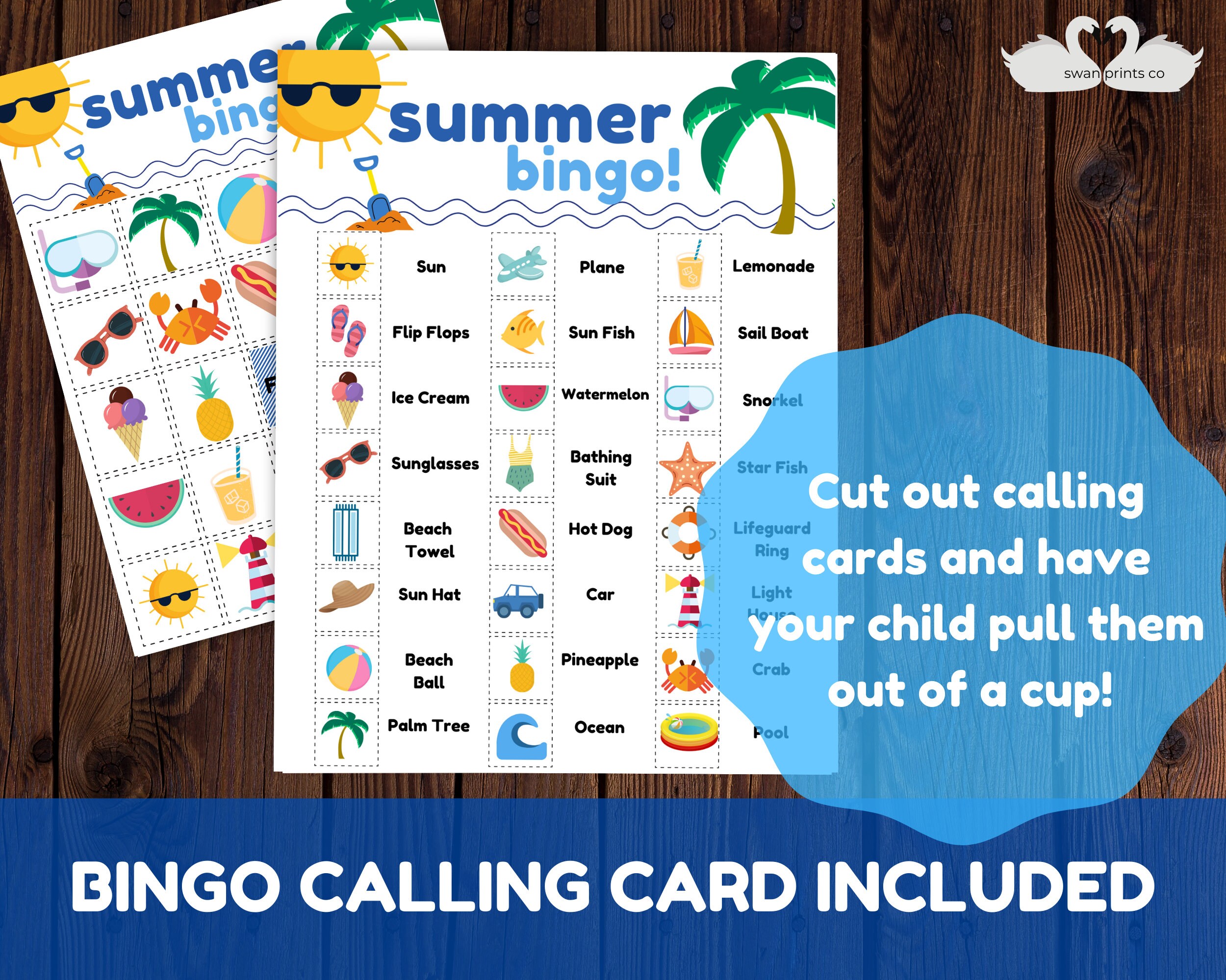 Summer Bingo - Seasonal Bingo - Kids Printable Game - Classroom Bingo ...