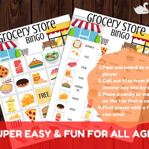 Grocery Store Printable Bingo Game for Kids - Instant Digital Download ...