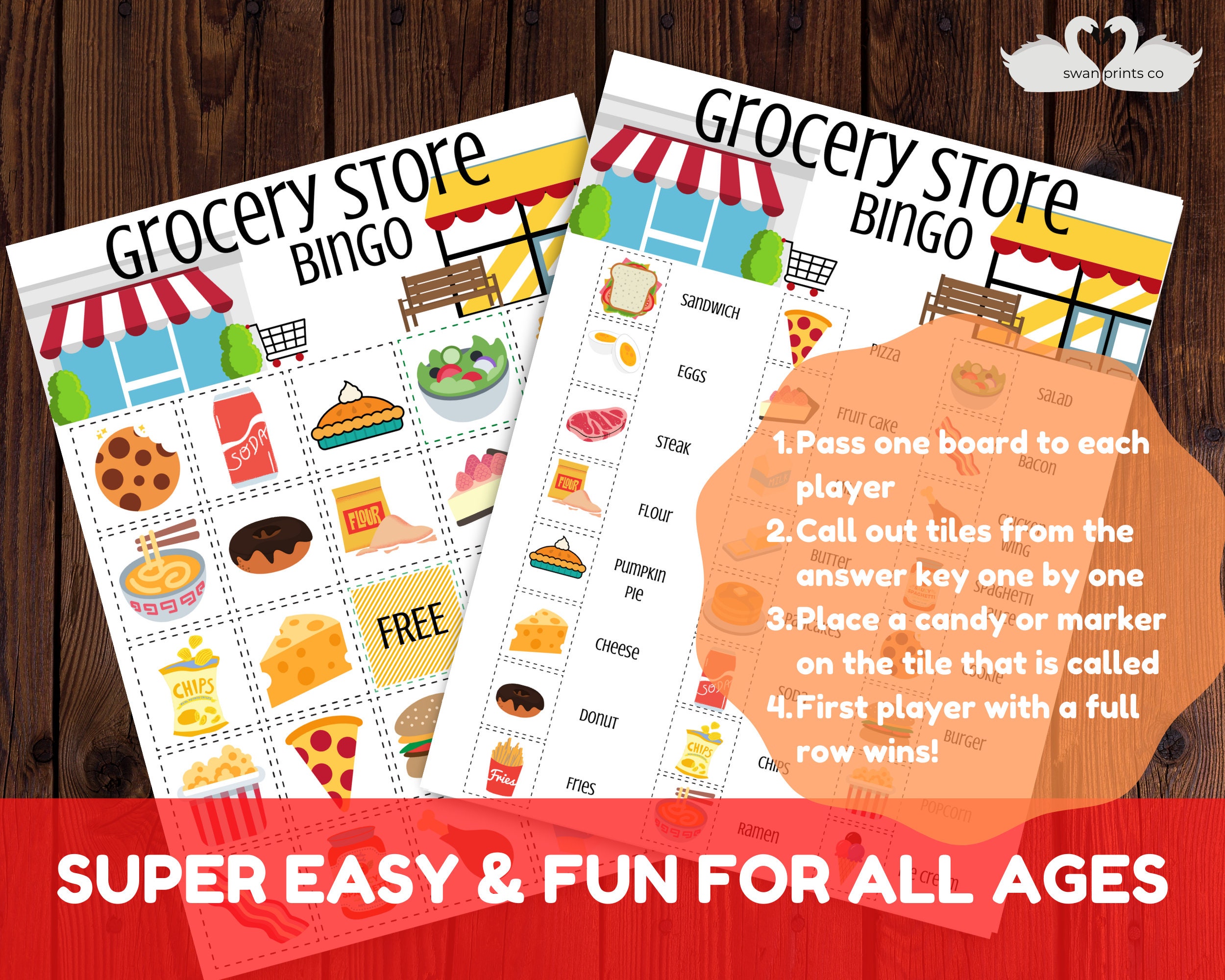 Grocery Store Printable Bingo Game for Kids - Instant Digital Download ...