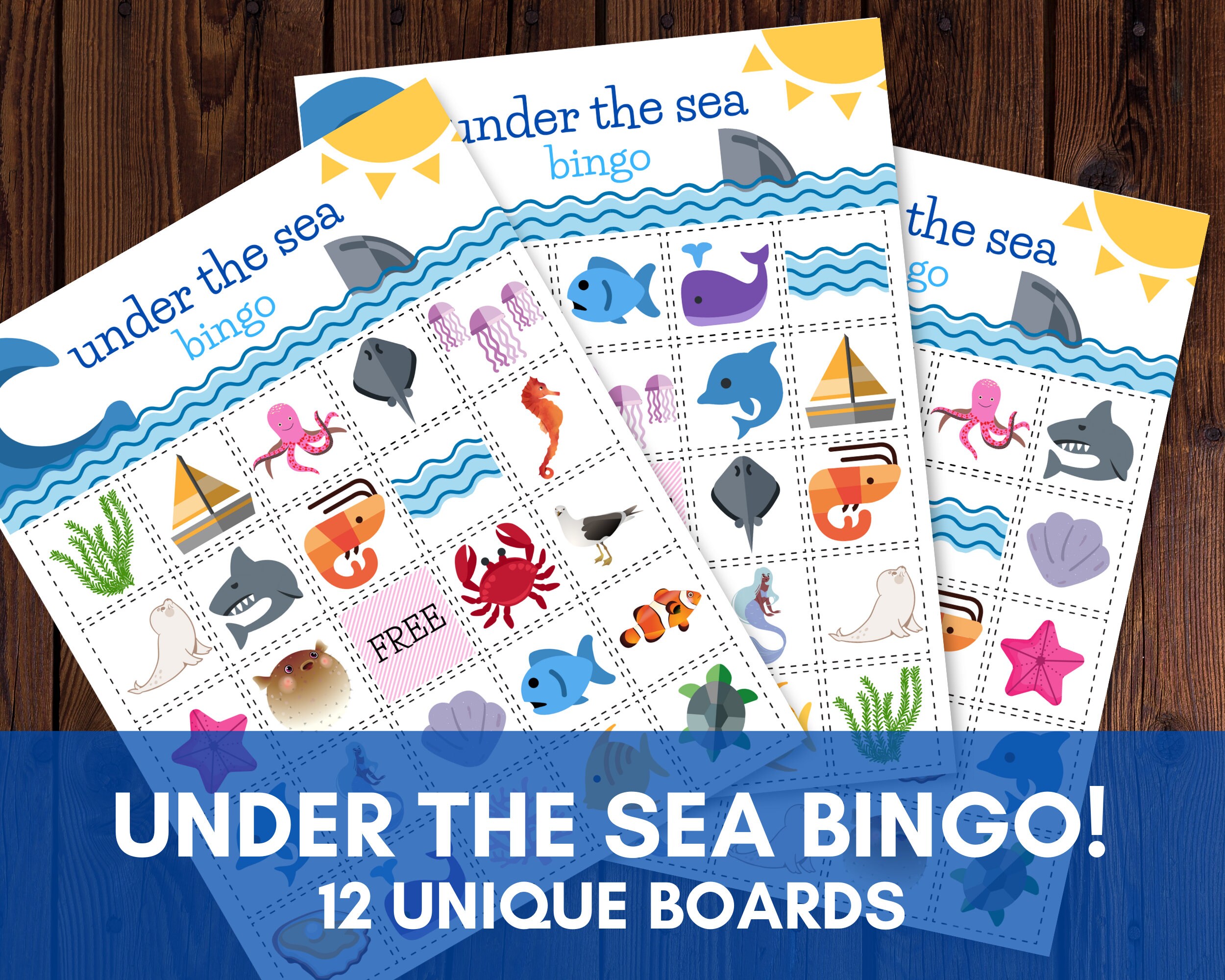 Under the Sea Bingo Ocean Bingo Kids Printable Game | Etsy