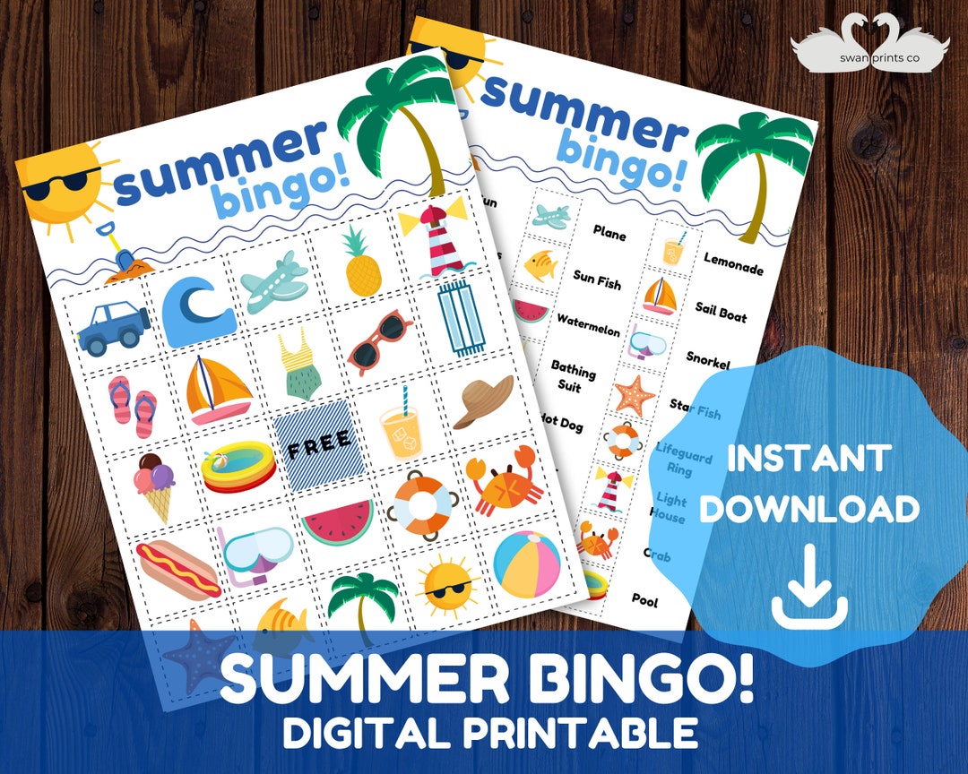 Summer Bingo - Seasonal Bingo - Kids Printable Game - Classroom Bingo ...