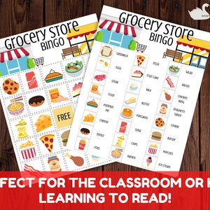 Grocery Store Printable Bingo Game for Kids - Instant Digital Download ...