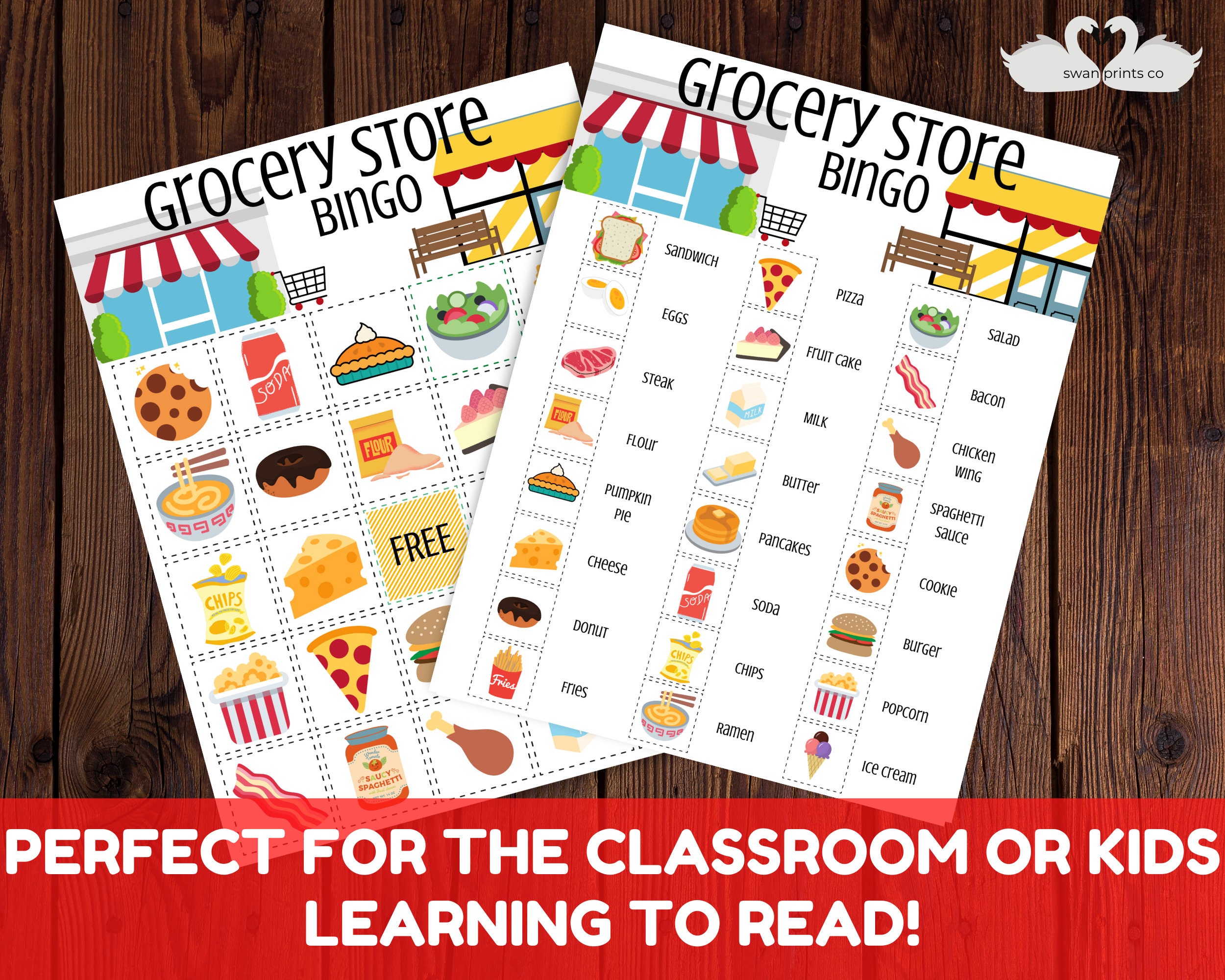 Grocery Store Printable Bingo Game for Kids - Instant Digital Download ...