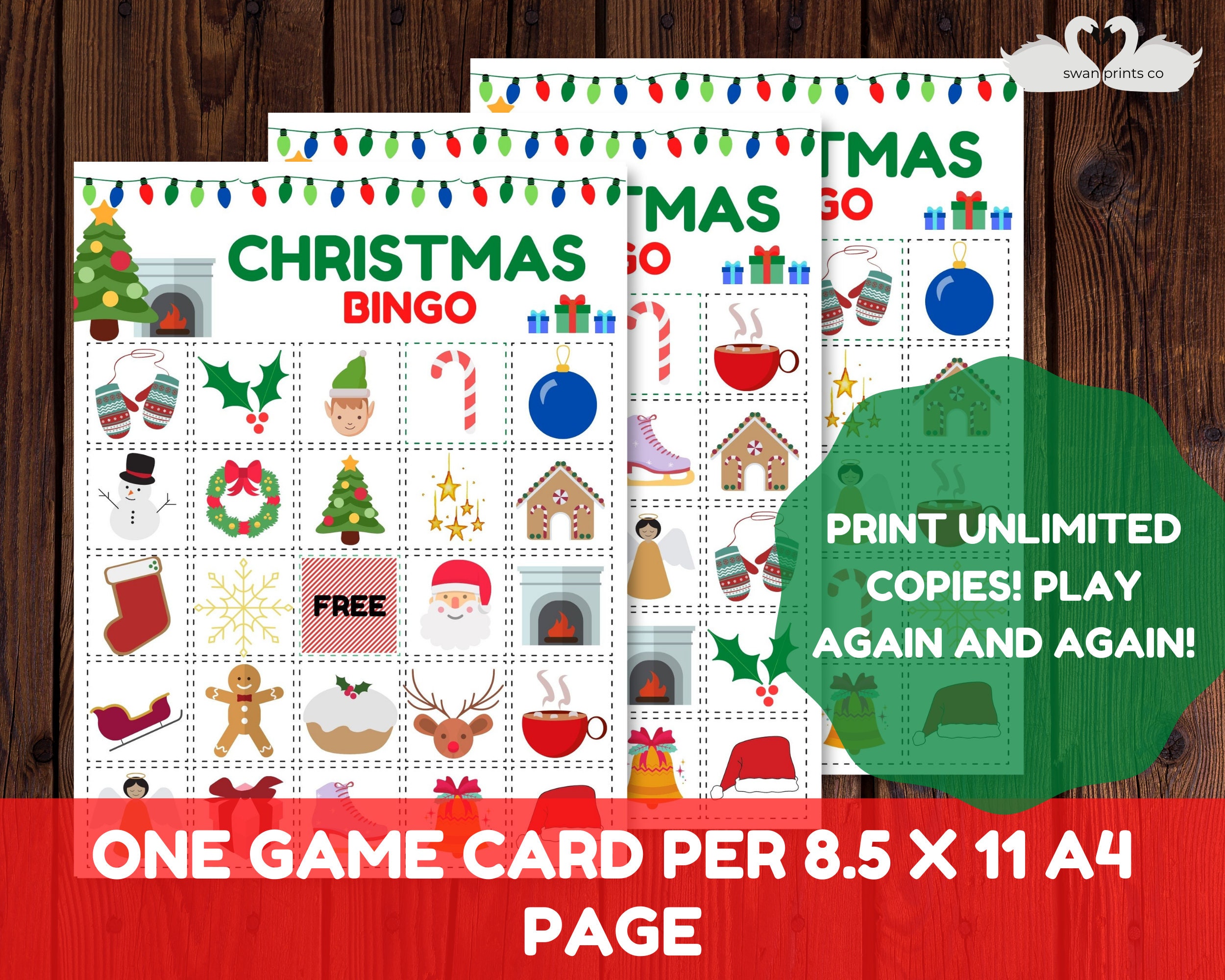 Christmas Bingo - Kids Printable Christmas Game - Family Dinner Table ...