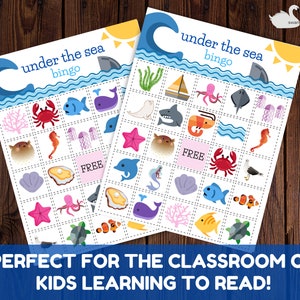Under the Sea Bingo - Ocean Bingo - Kids Printable Game - Classroom ...
