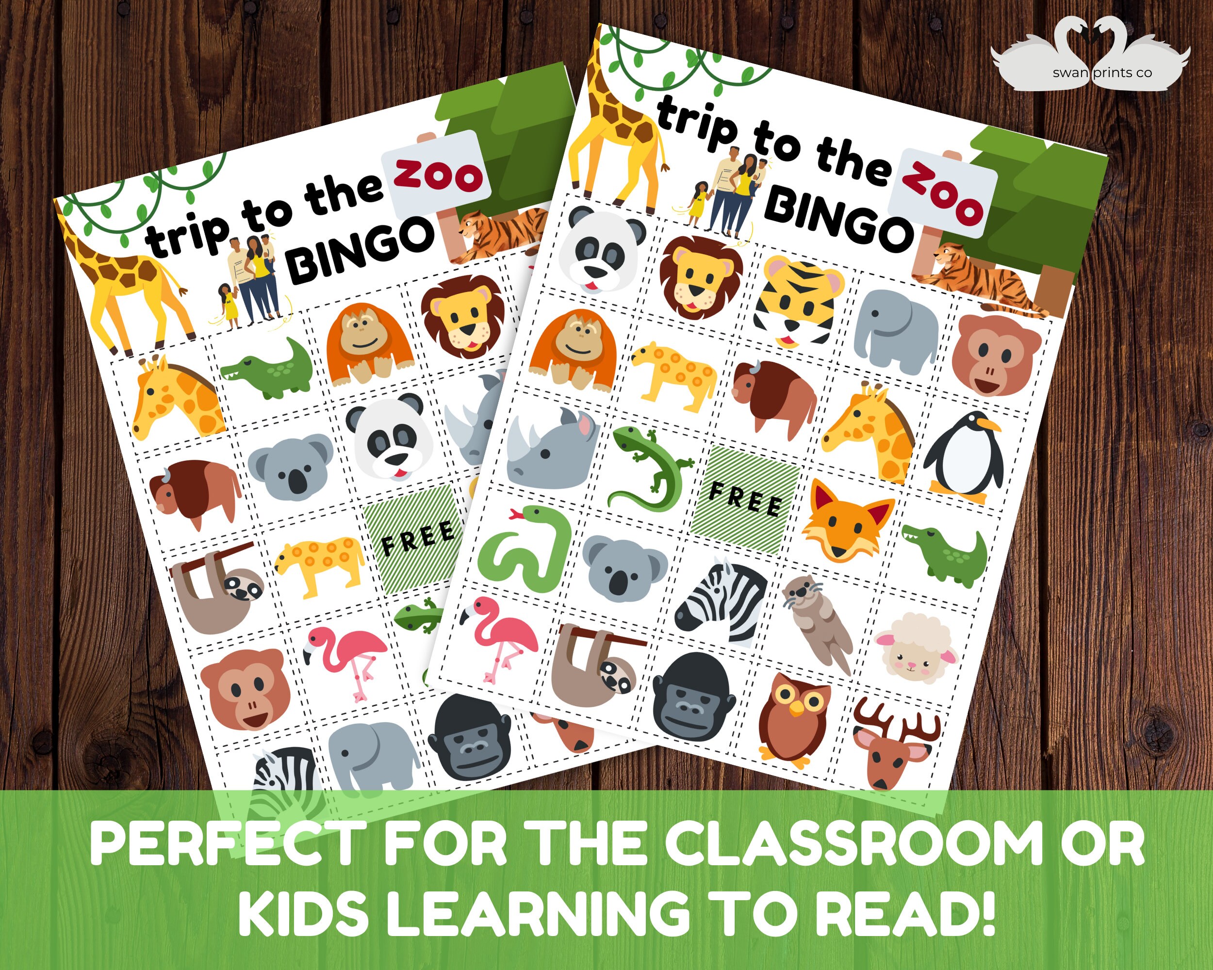 Zoo Bingo - Animal Bingo Game for Kids - Instant Digital Download - Etsy