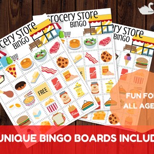 Grocery Store Printable Bingo Game for Kids - Instant Digital Download ...