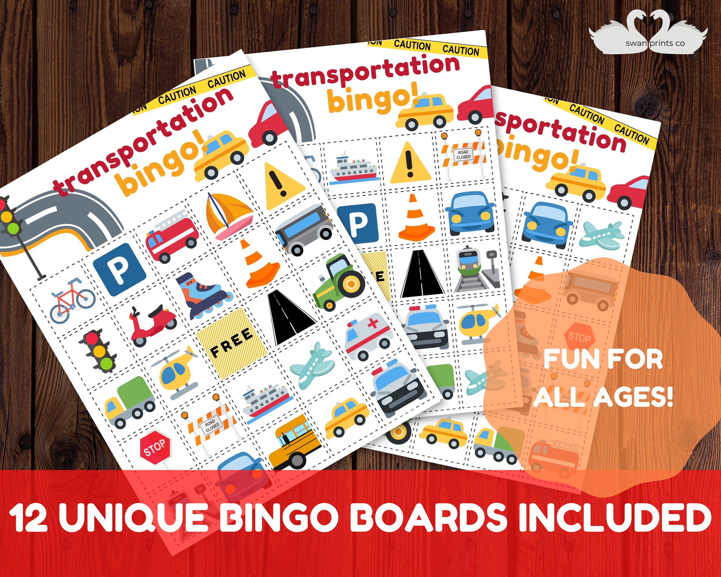 Transportation Bingo - Cars Bingo - Kids Printable Game - Classroom ...