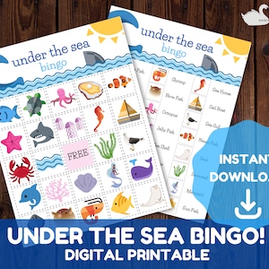 Under the Sea Bingo - Ocean Bingo - Kids Printable Game - Classroom ...