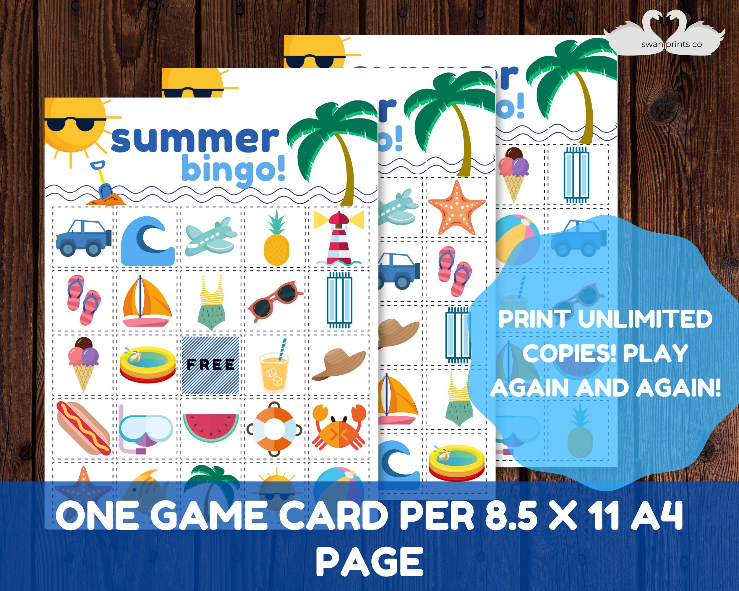 Summer Bingo - Seasonal Bingo - Kids Printable Game - Classroom Bingo ...