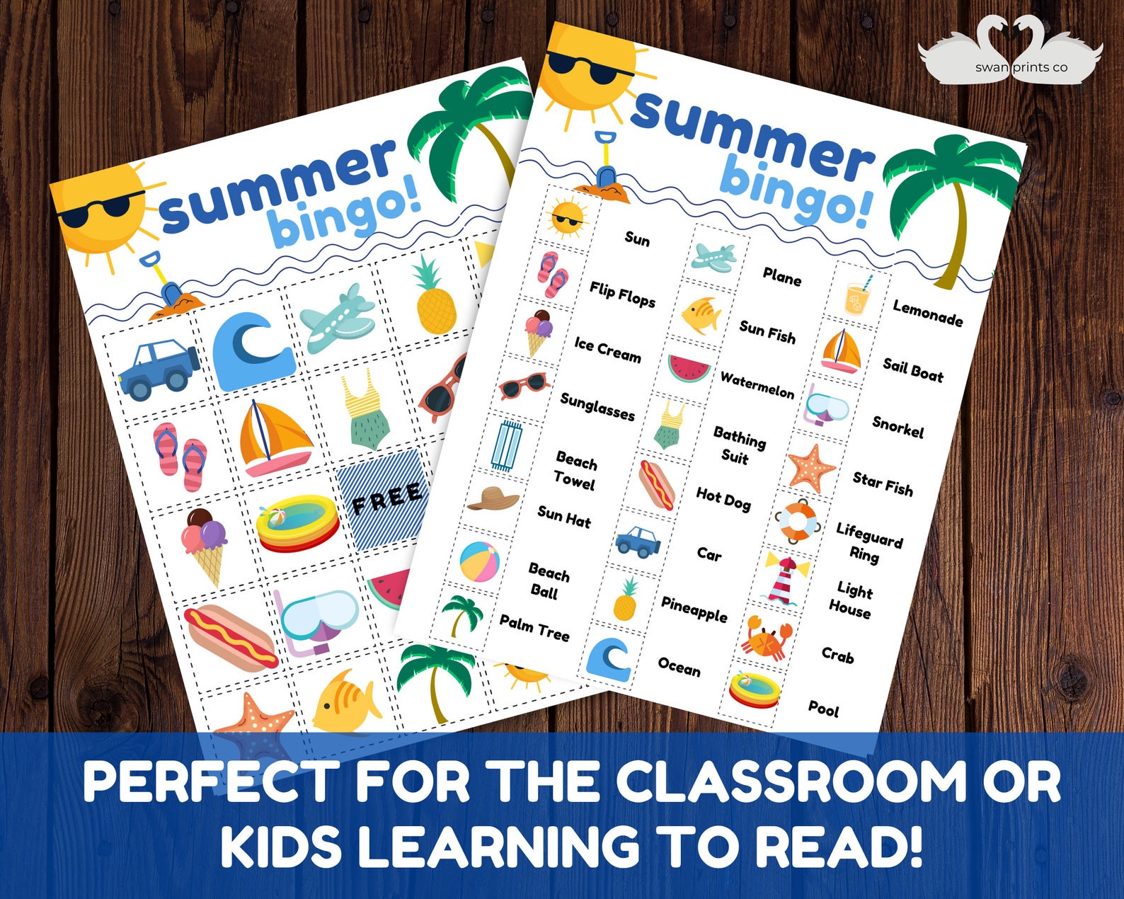 Summer Bingo - Seasonal Bingo - Kids Printable Game - Classroom Bingo ...