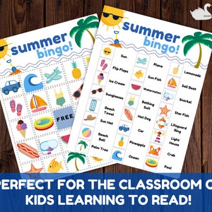 Summer Bingo - Seasonal Bingo - Kids Printable Game - Classroom Bingo ...