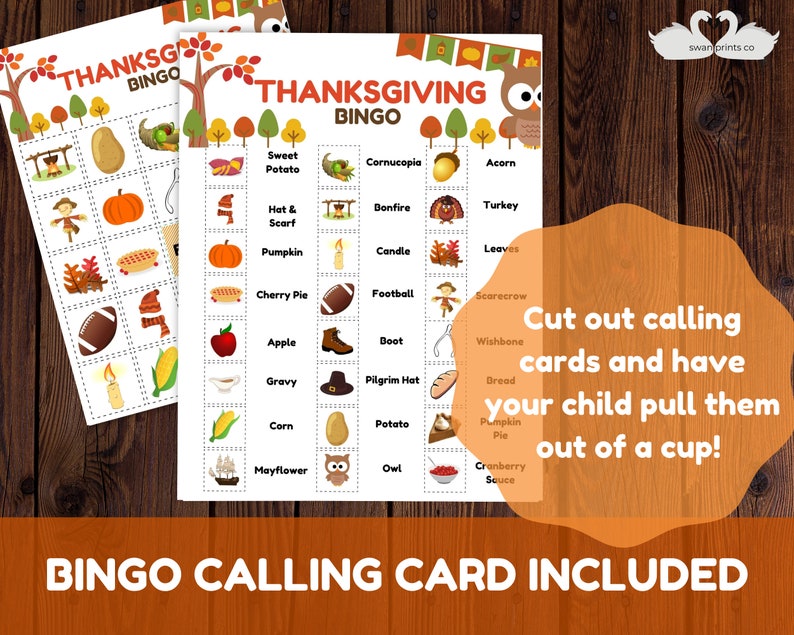 Thanksgiving Bingo - Kids Printable Thanksgiving Game - Kids Activity ...