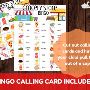 Grocery Store Printable Bingo Game for Kids - Instant Digital Download ...