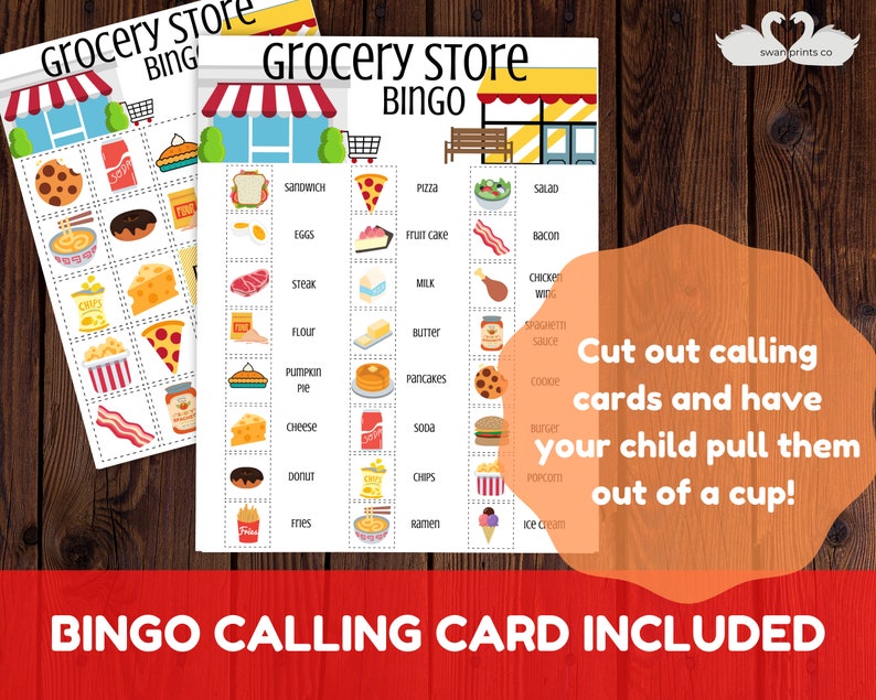 Grocery Store Printable Bingo Game for Kids - Instant Digital Download ...