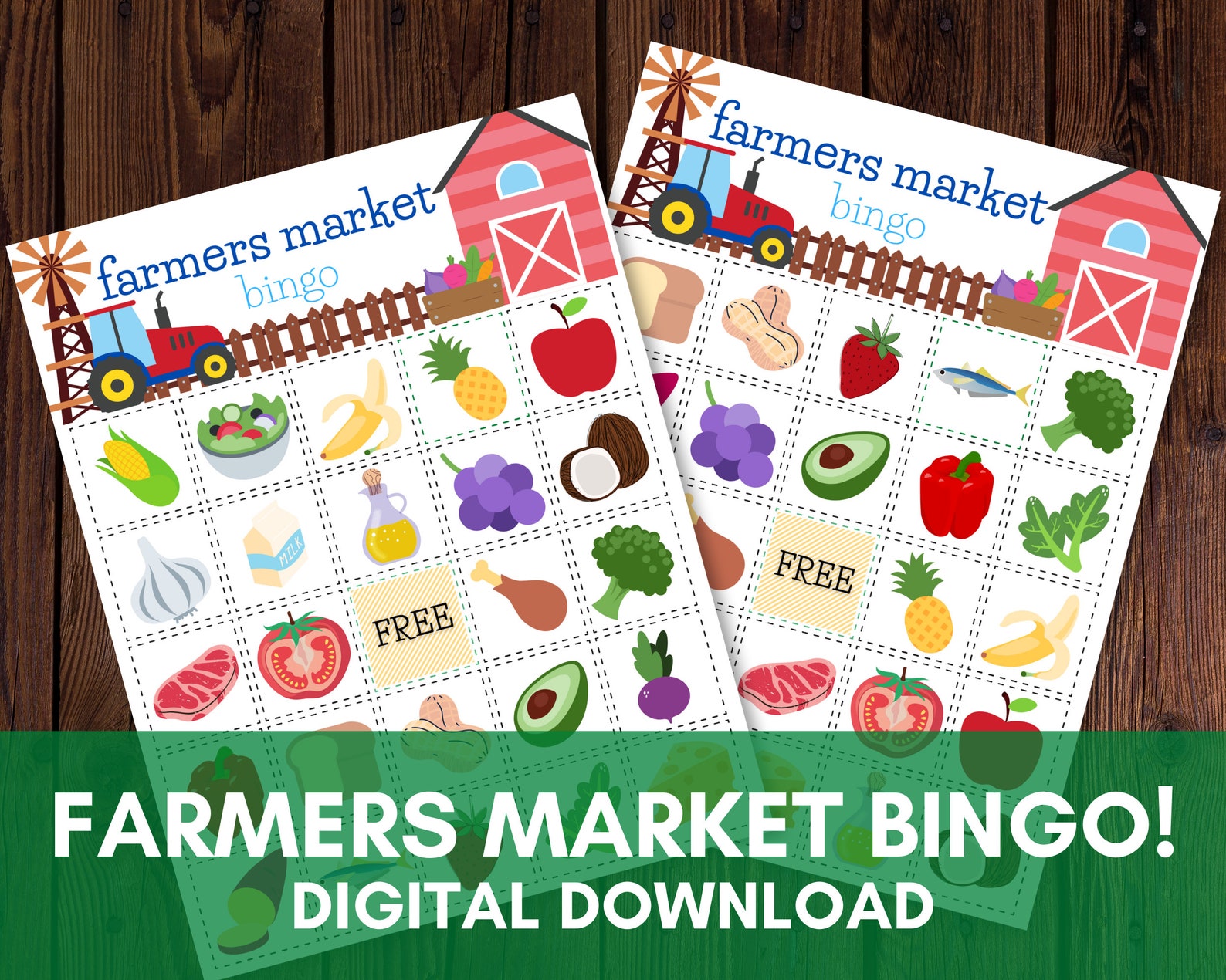 Farmers Market Bingo Kids Printable Game Classroom Bingo | Etsy