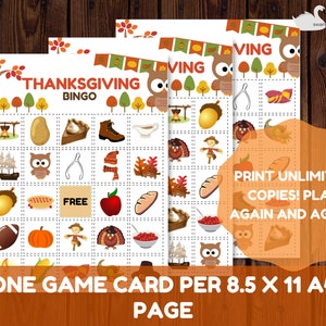 Thanksgiving Bingo - Kids Printable Thanksgiving Game - Kids Activity ...