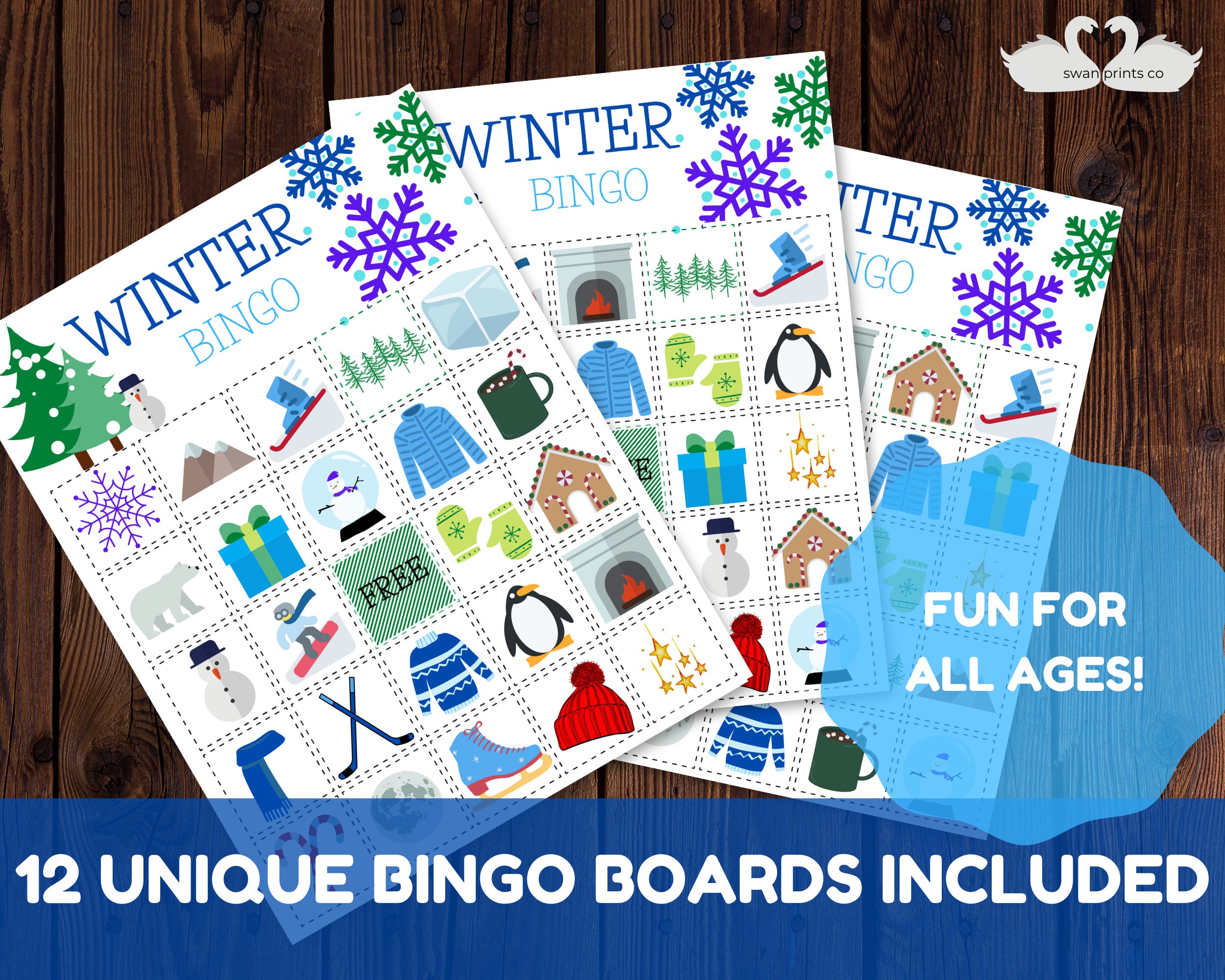 Winter Bingo - Kids Printable Winter Game - Snow Day Activity - Instant ...