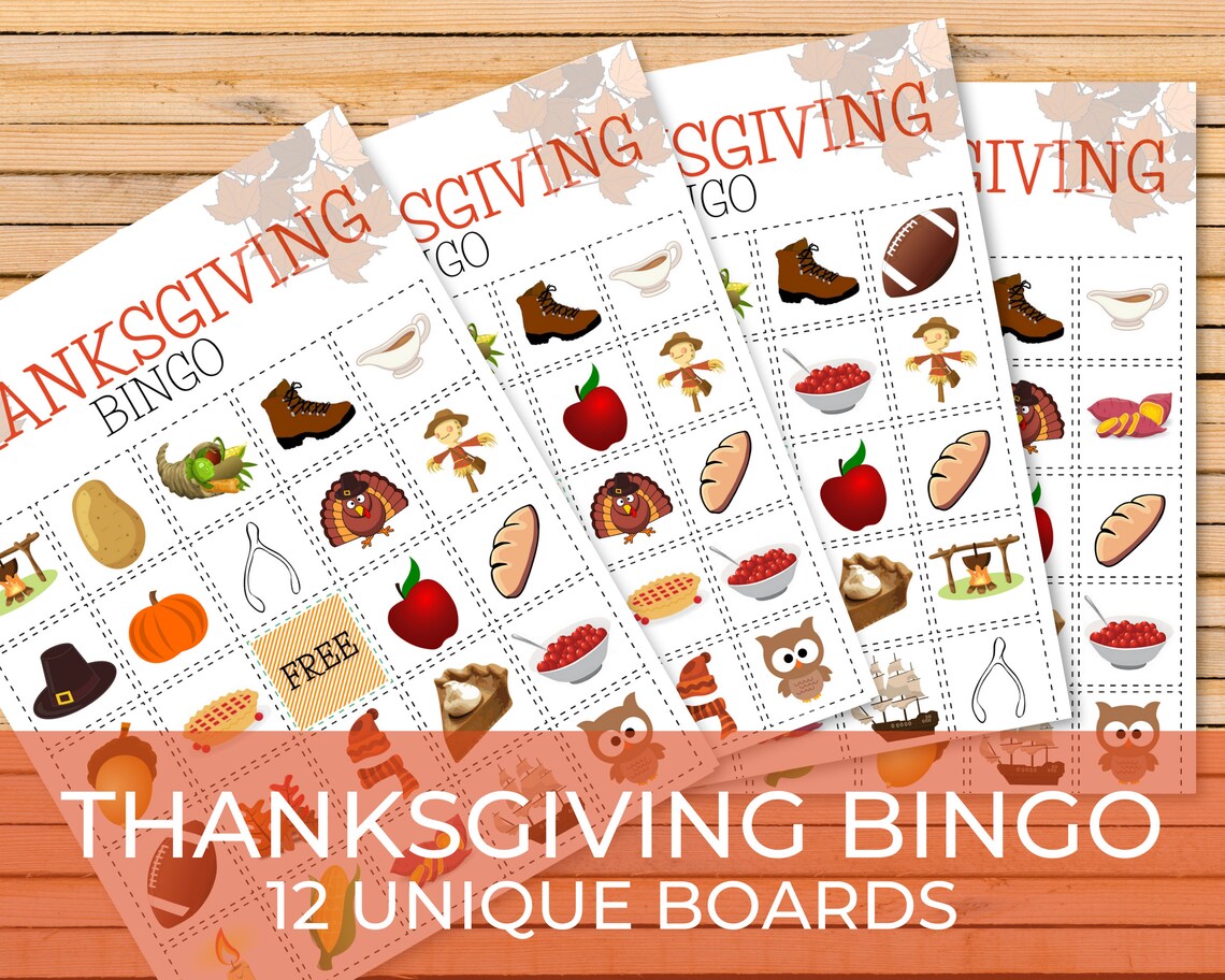 Thanksgiving Bingo Kids Printable Thanksgiving Game Kids | Etsy