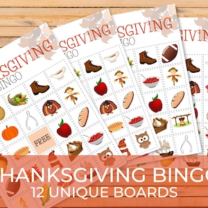 Thanksgiving Bingo Kids Printable Thanksgiving Game Kids | Etsy