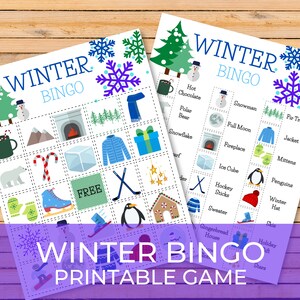 Winter Bingo Kids Printable Winter Game Instant Digital | Etsy