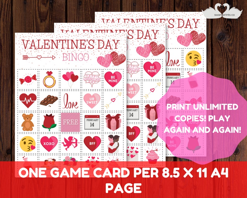 Valentine's Day Bingo - Printable Valentine's Day Bingo Cards - Kids ...