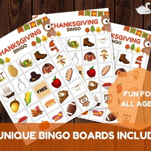 Thanksgiving Bingo - Kids Printable Thanksgiving Game - Kids Activity ...