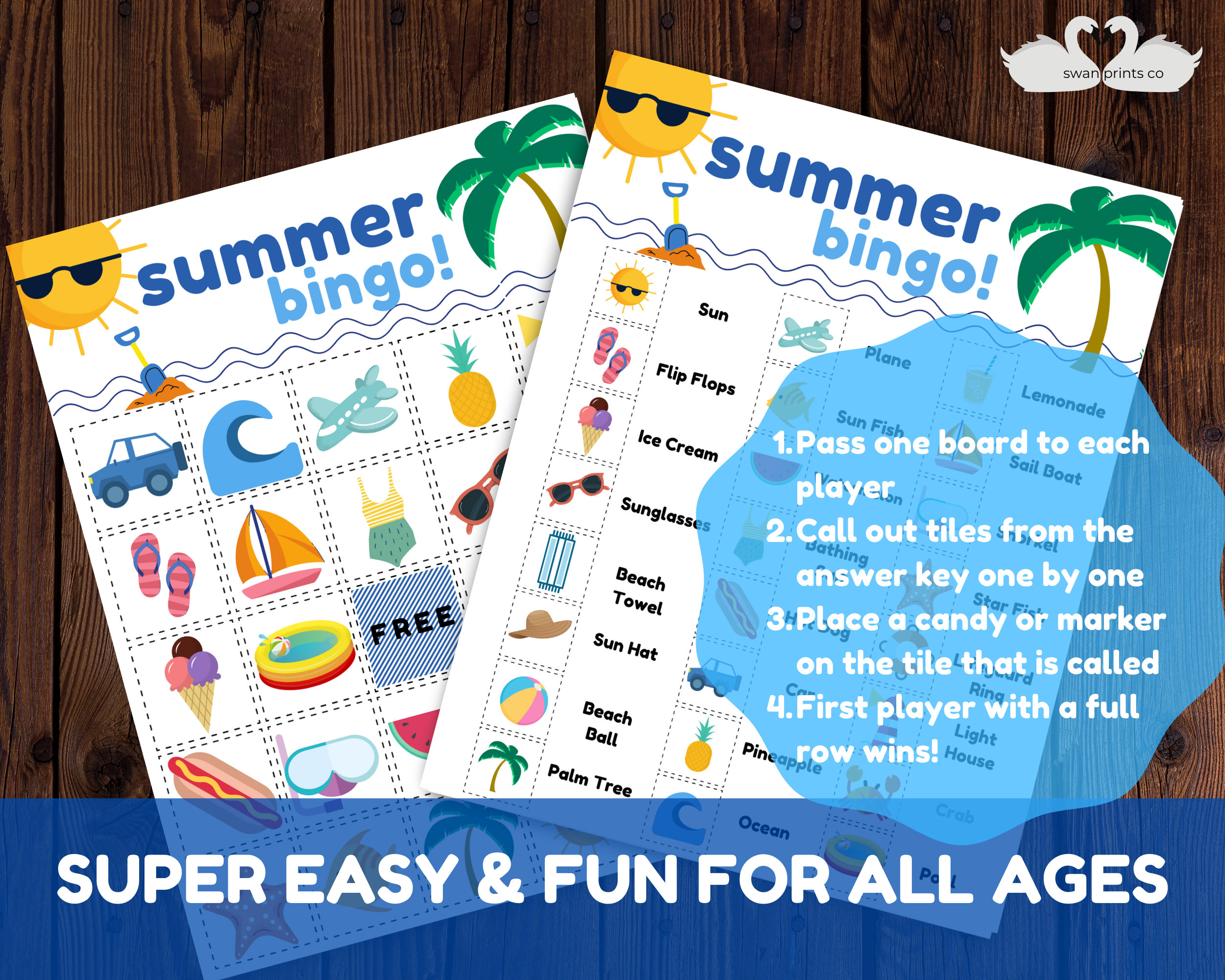 Summer Bingo - Seasonal Bingo - Kids Printable Game - Classroom Bingo ...