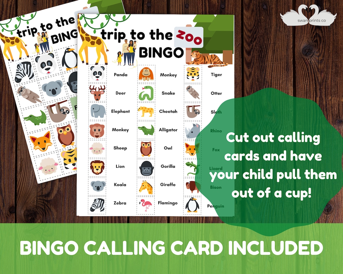 Zoo Bingo Animal Bingo Kids Printable Game Classroom - Etsy
