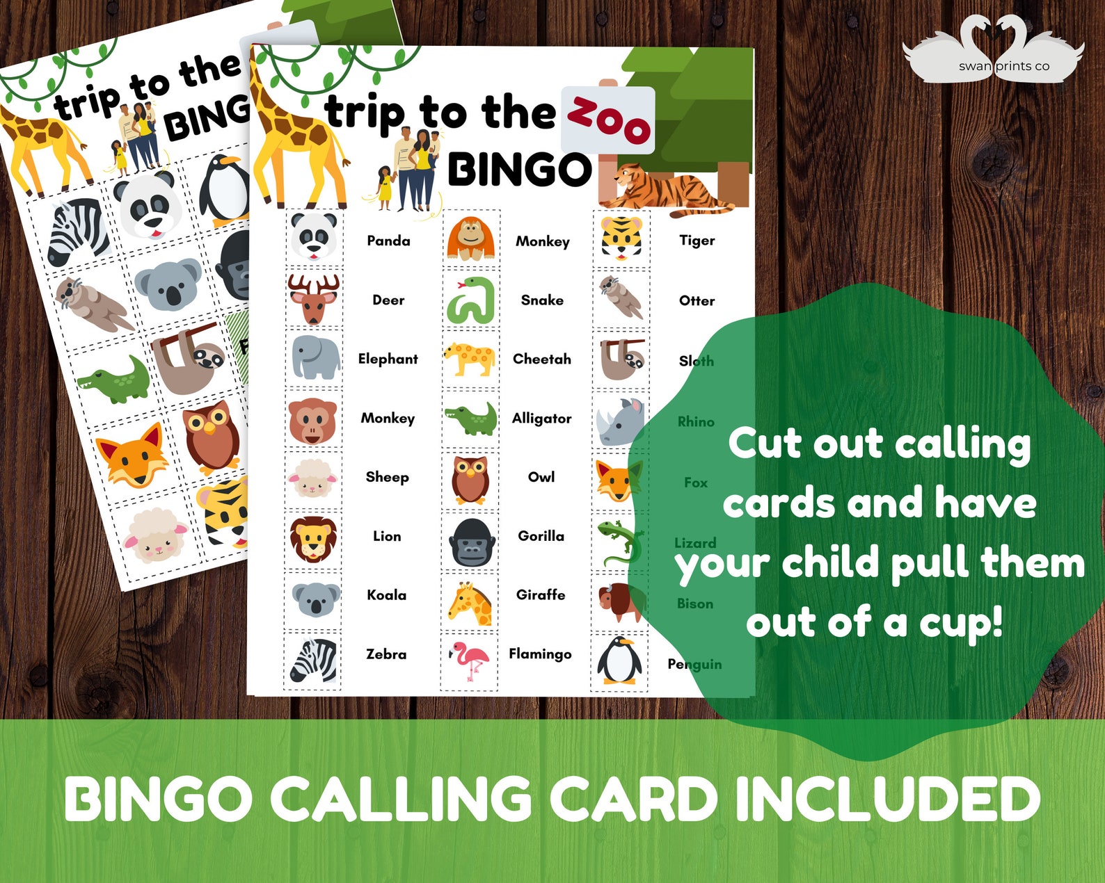 Zoo Bingo - Animal Bingo Game for Kids - Instant Digital Download - Etsy