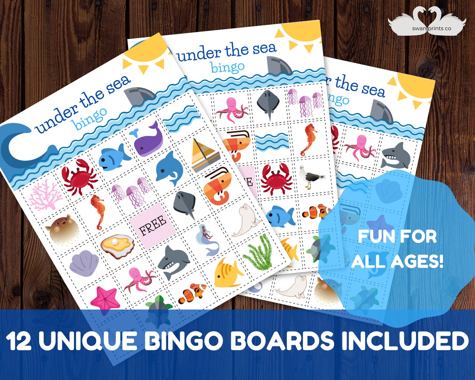 Under the Sea Bingo - Ocean Bingo - Kids Printable Game - Classroom ...