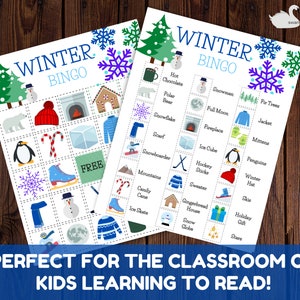 Winter Bingo - Kids Printable Winter Game - Snow Day Activity - Instant ...